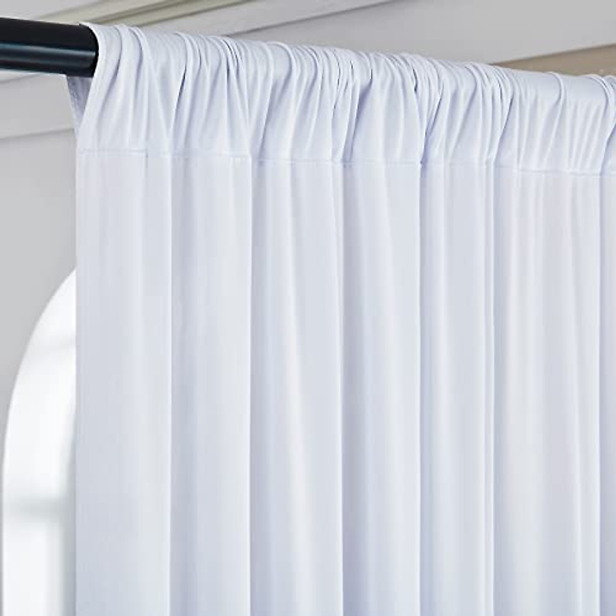 10 x10ft Thick White Wrinkle Free Backdrop Curtain Drapes White Backdrop Panels Background for Photography Wedding Parties Birthday Baby Shower