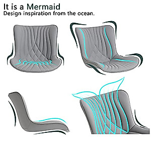 YOUTASTE Grey Dining Chairs Set of 2 Faux Leather Upholstered Kitchen Dining Room Chairs Mid Century Modern Metal Legs Chairs High Back for Kitchen Restaurant Living Room Bedrooms