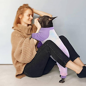 MIGOHI Full Body Dog Recovery Suit,Breathable Recovery Suit for Female Male,Dog Onesie,Anti-Licking Dog Pajamas Suit,Dog Surgery Suit Female Spay,Surgical Recovery Suit for Medium Dogs,M,Purple