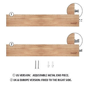 hecef Knife Set Black of 5 with 12 Inch Magnetic Knife Strip, Comes with Protective Blade Cover