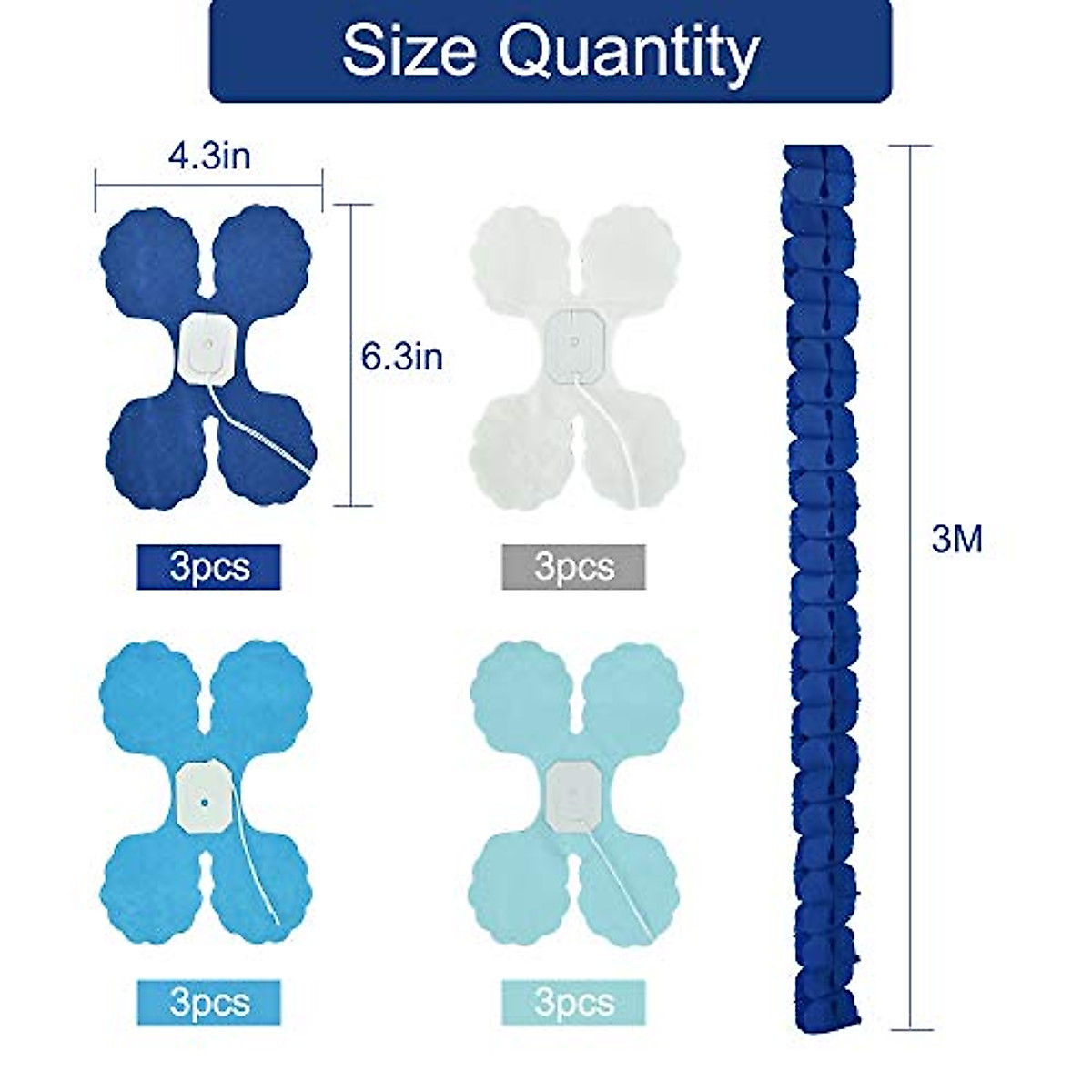 BEISHIDA 12PCS Four Leaf Clover Paper Garland 120ft Navy Blue Ocean Party Streamers Tissue Flower Reusable Hanging Banner for Wedding Baby Shower Home Party Backdrop Graduation Decoration