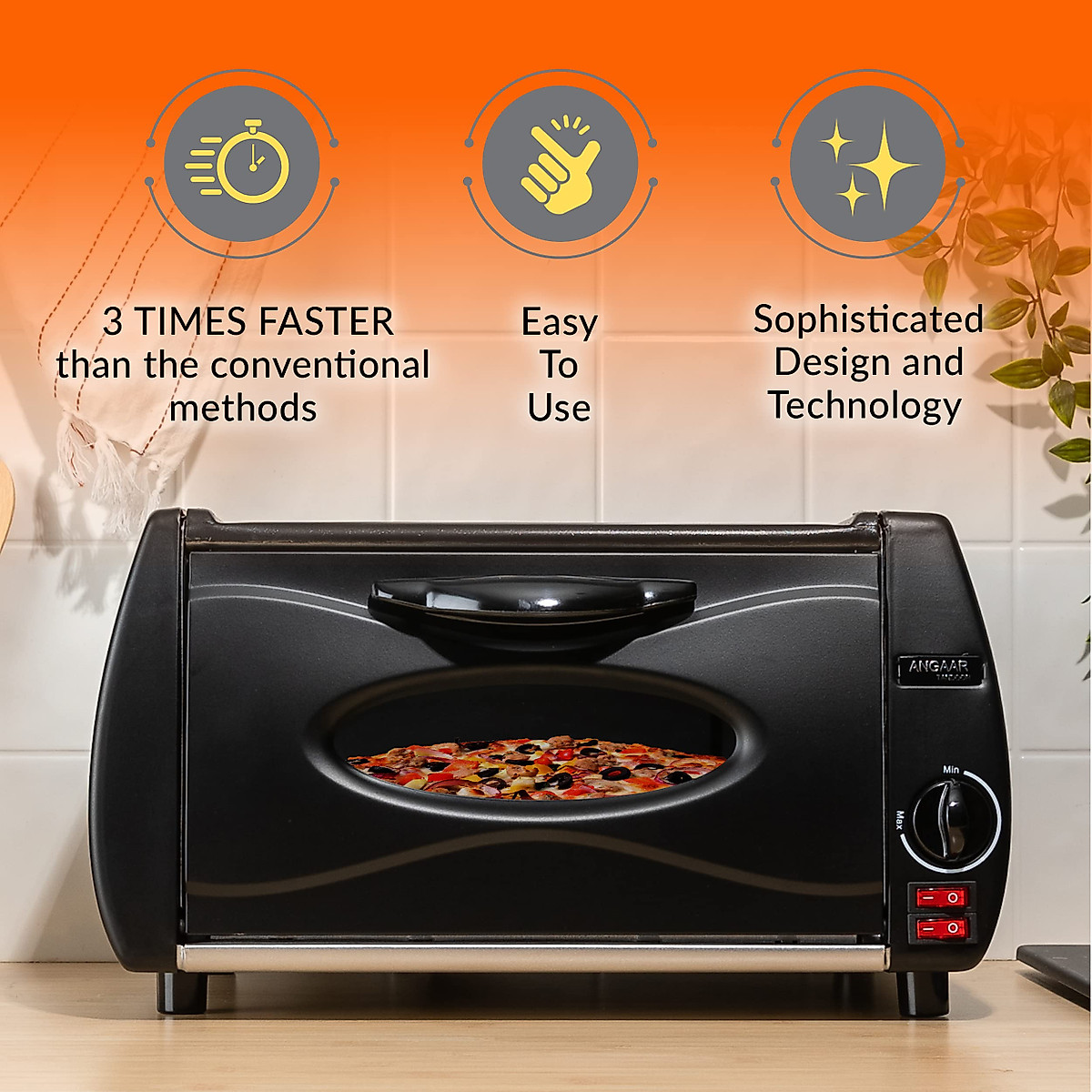 Mini Tandoor Oven Angaar Tandoor Electric Oven 4 Minute Pizza Maker - Table Top Pizza Oven, Tandoori Roti, Naan