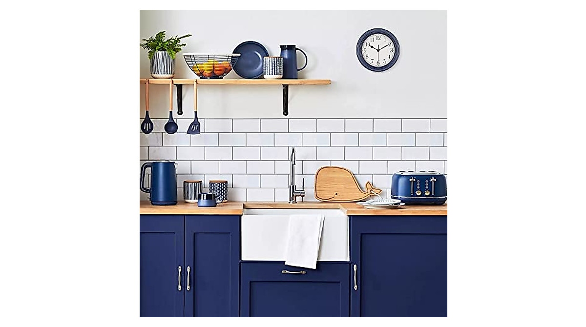 Stylish Mofine Navy Blue Wall Clock for Every Room
