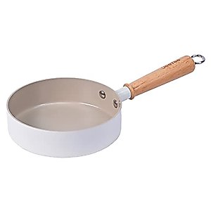 JEETEE 6.3 Inch Ceramic Nonstick Frying Pan, Nonstick Omelette Pan with Heat-Resistant Handle, Induction Small Skillet for Eggs (Beige)