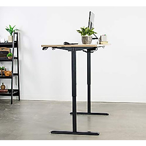 VIVO Electric Stand Up Desk Frame Workstation with Memory Touch Pad, Single Motor Ergonomic Standing Height Adjustable Base, Black, DESK-V102E