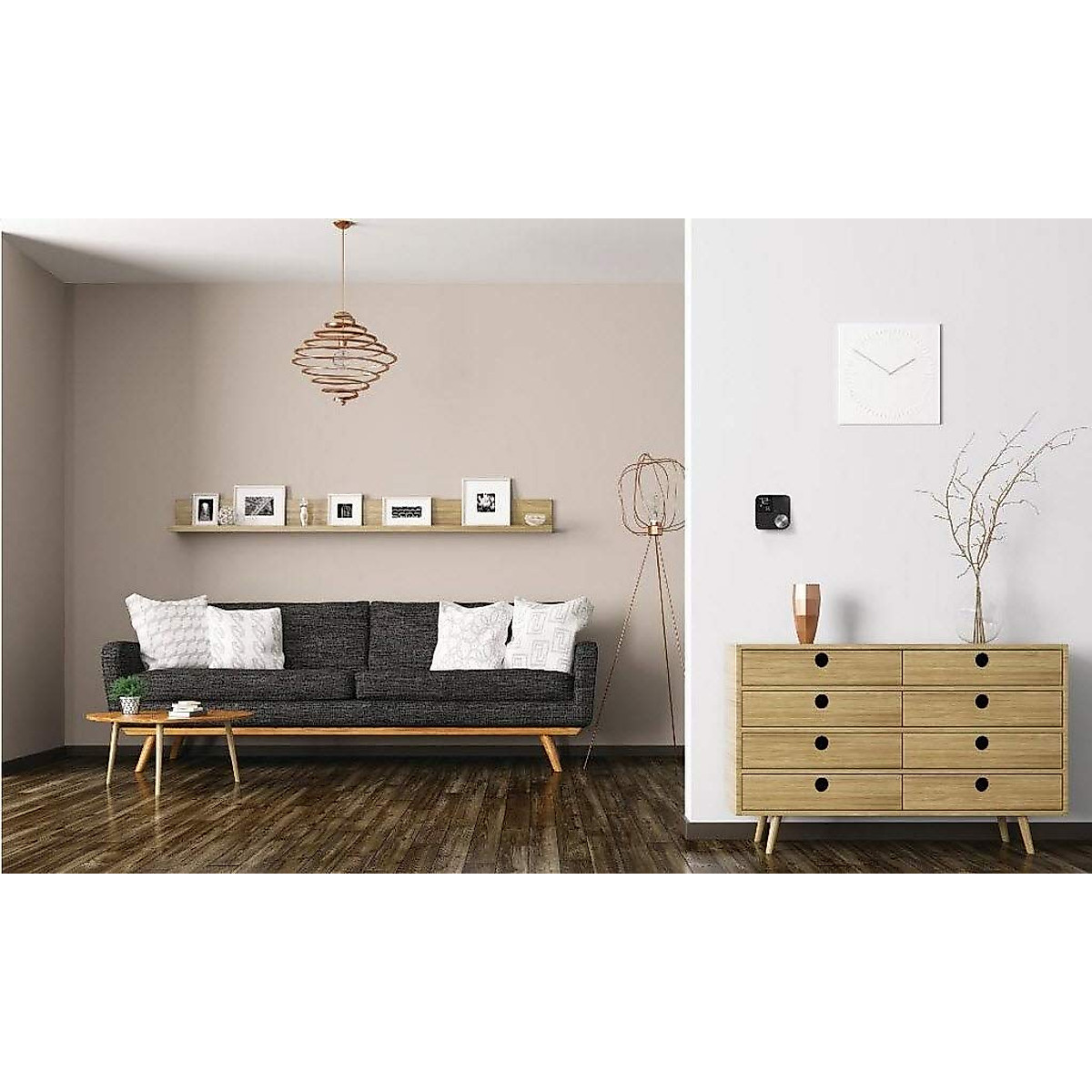 Kono KN-S-AMZ-004 Wifi Enabled Smart Thermostat, Works with Alexa and Apple Home Kit, Geofencing Capable, Black