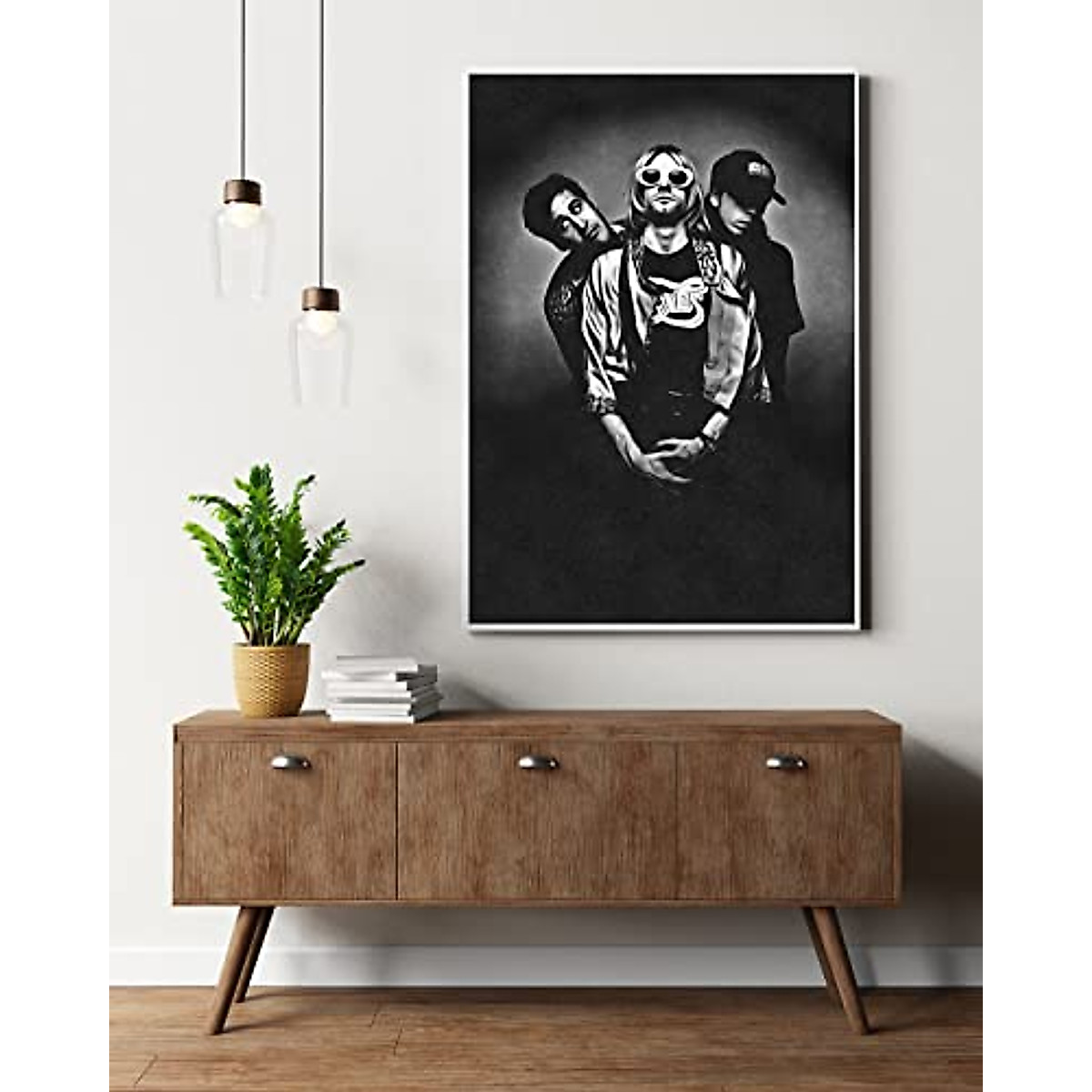 Nirvana Black And White Canvas Poster | Ready to Frame for Office, Living Room, Dorm, Kids Room, Bedroom, Studio, Printed On Real Cotton Canvas. Unwrapped Unframed (18x24)