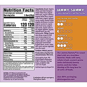 Plum Organics Sandwich Bars | Jammy Sammy | Variety Pack | 6 Count | Organic Snack for Kids, Toddlers | New Look, Packaging May Vary