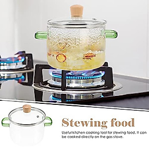 ERINGOGO Ramen Cookware Tea Pot Glass Pots Tea Kettle Stovetop Clear Glass Pot Kitchen Stew Pot Clear Saucepan Glass Pot for Soup Cooking Pot Mushroom Hand-pulled Noodle Binaural Butter