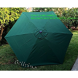 BELLRINO DECOR Replacement Hunter Green STRONG & THICK Umbrella Canopy for 9ft 6 Ribs (Canopy Only)