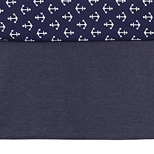 NoJo 100% Cotton Fitted Crib Sheet, Anchors, Navy/White