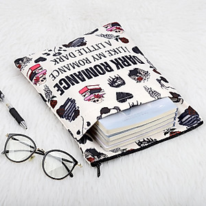 ENSIANTH Dark Romance Bookish Gift Smut Slut Book Sleeve Spicy Reading Gift Smutty Romance Readers Book Cover with Zipper (Litter Dark BS)