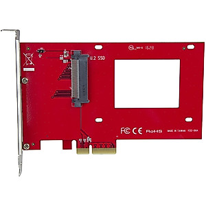 StarTech.com U.2 to PCIe Adapter - x4 PCIe - For 2.5" U.2 NVMe SSD - SFF-8639 PCIe Adapter - U.2 SSD - PCIe SSD - U.2 drive , TAA (PEX4SFF8639)