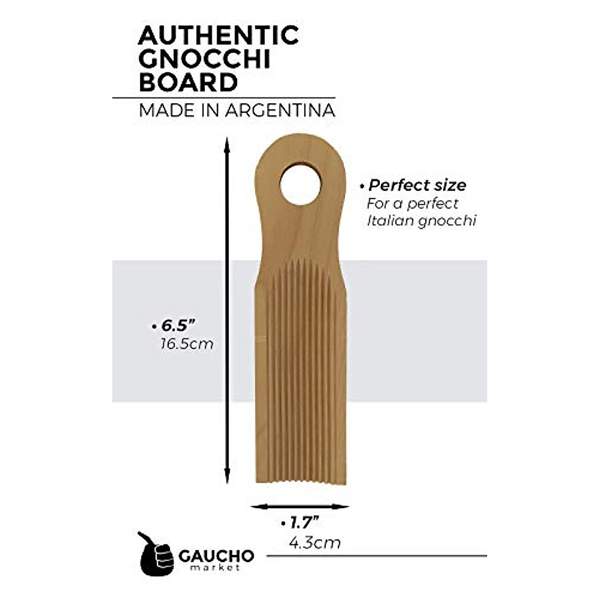 Rounded Gnocchi Board Paddle, Unique Curved Design for Handmaking Italian Gnocchi Pasta. Perfect Ridges that Form the Grooves on the Gnocchi. Easy to Use and Clean. Gnocchi Party at Home.