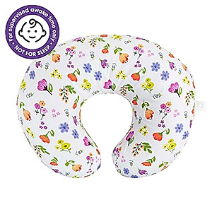 Boppy Nursing Pillow Original Support, Bright Blooms, Ergonomic Nursing Essentials for Bottle and Breastfeeding, Firm Hypoallergenic Fiber Fill, with Removable Nursing Pillow Cover, Machine Washable