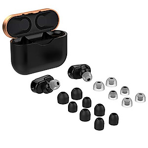 AWADUO for Sony WF-1000XM3 Silicone Eartips, Silicone Protective Earphone Ear Tips Case Cover Shell for Sony WF-1000XM3, Soft and Durable(Silicone Black)