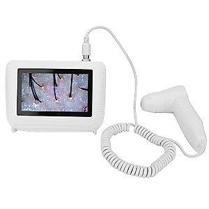 Sorandy Skin Diagnosis Hair Analyzer, 5 Inch Rechargeable Scalp Hair Follicle Oil Magnifying Detector Analyzer Skin Pigment Tester Analyser Machine 100‑240V (US Plug)
