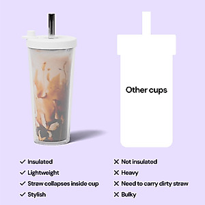 Dodoko Reusable Boba Cup and Straw Boba Tea Cup Bubble Tea Cup Reusable Iced Coffee Cup Cold Coffee Cup Smoothie Cup with Lid and Straw Smoothie Cup to go Smoothie Tumbler 17 oz - Sage Green