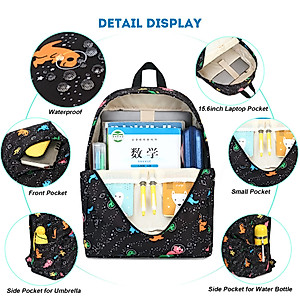 Dinosaur Girls School Backpack for Kids Teens, Elementary Middle School Backpacks Bookbag Set with Lunch Bag Pencil Case