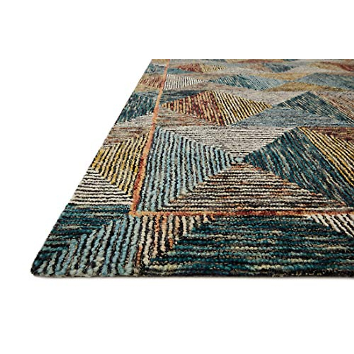Loloi II Spectrum Collection SPE-01 Lagoon/Spice, Contemporary 7'-9" x 9'-9" Area Rug