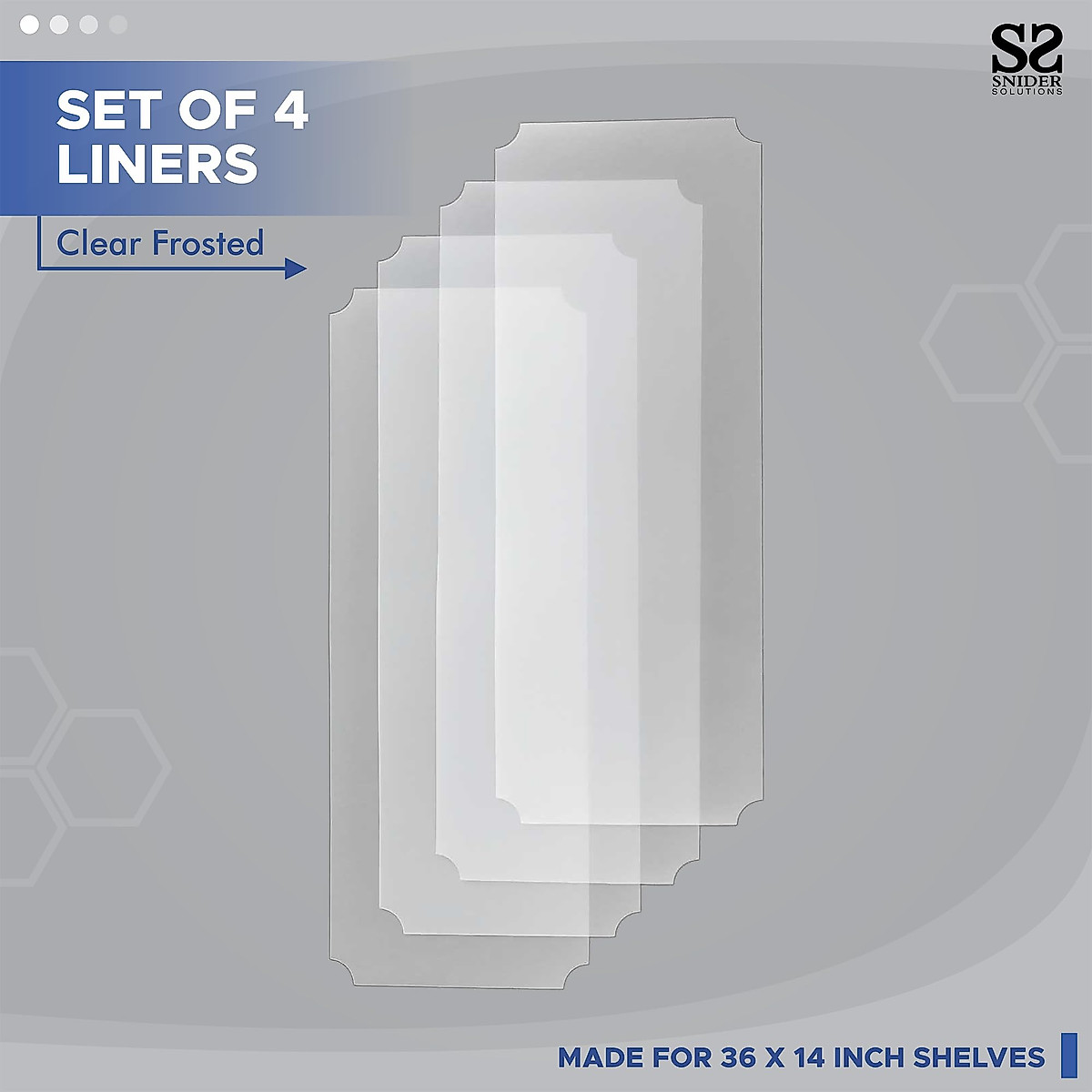 Wire Shelf Liners Set of 4 (36 x 14 inches) Plastic Waterproof Acrylic Storage Mat Organization Cover for Metal Shelves