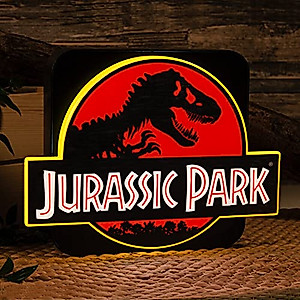 Numskull Jurassic Park Logo Lamp Wall Light - Ambient Lighting Gaming Accessory for Bedroom, Home, Study, Office, Work - Official Jurassic World Merchandise