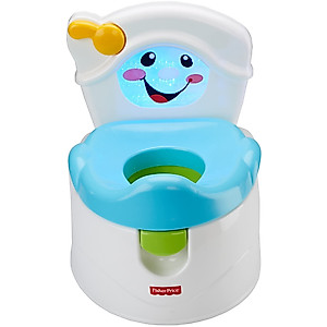 Fisher-Price Toddler Toilet Learn-to-Flush Potty Training Seat with Lights Sounds Phrases and Removable Potty Ring