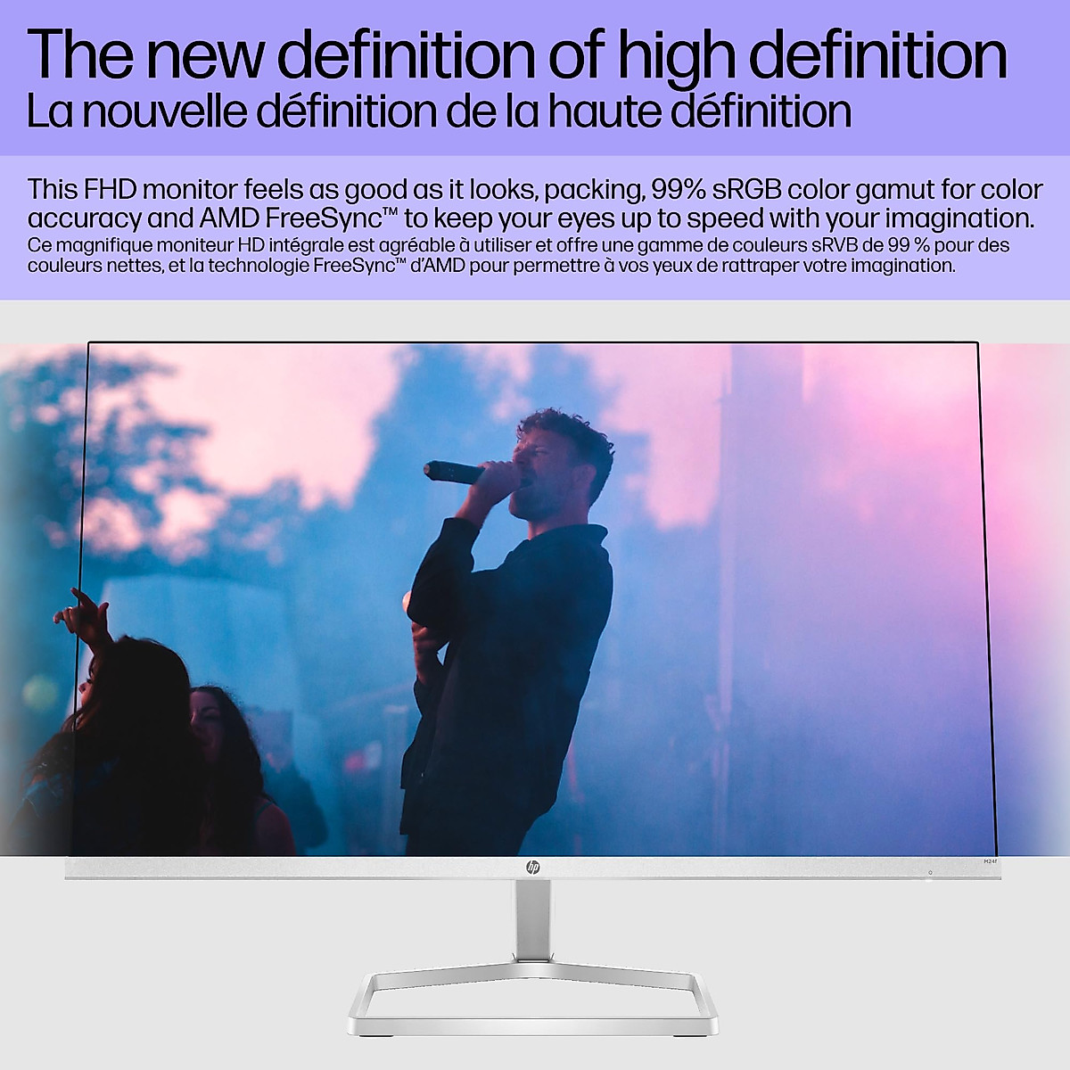 HP Series 5 524sf Monitor 94C17AA#ABA (Replaces M24f) 24" FHD IPS (1920x1080) Display, 1x HDMI, 1x VGA, Flicker-Free, Ideal for Home & Business, Black/Silver