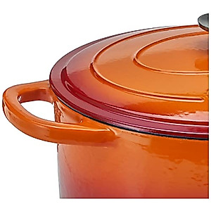 Crock Pot Artisan Oval Enameled Cast Iron Dutch Oven, 7-Quart, Sunset Orange