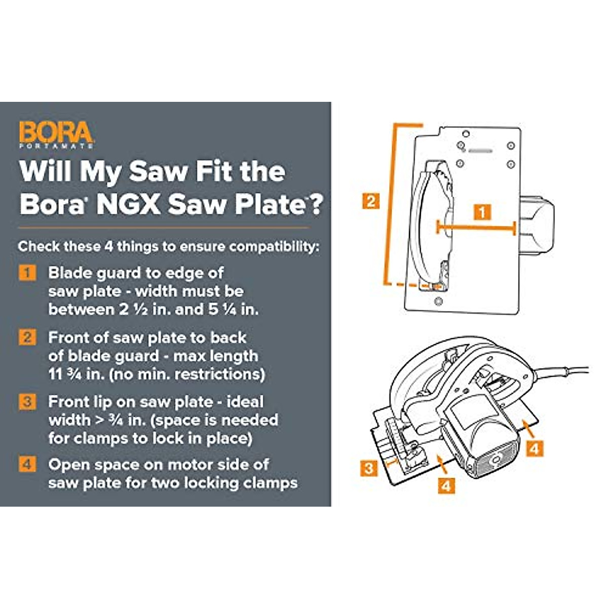 Bora NGX 6-Piece Premier Set, Straight Cutting Saw Guide Accessories for Circular Saw, 544600K