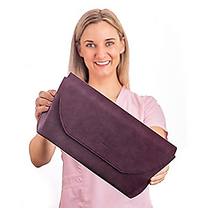 BJÖRN HALL Littman Stethoscope Cardiology IV Case | Fits Rose Gold Cardiology Stethoscope | Littmann MDF ADC Welch Allyn | Extra Room for Blood Pressure Headbands Mask | Cardiology - Crushed Violet