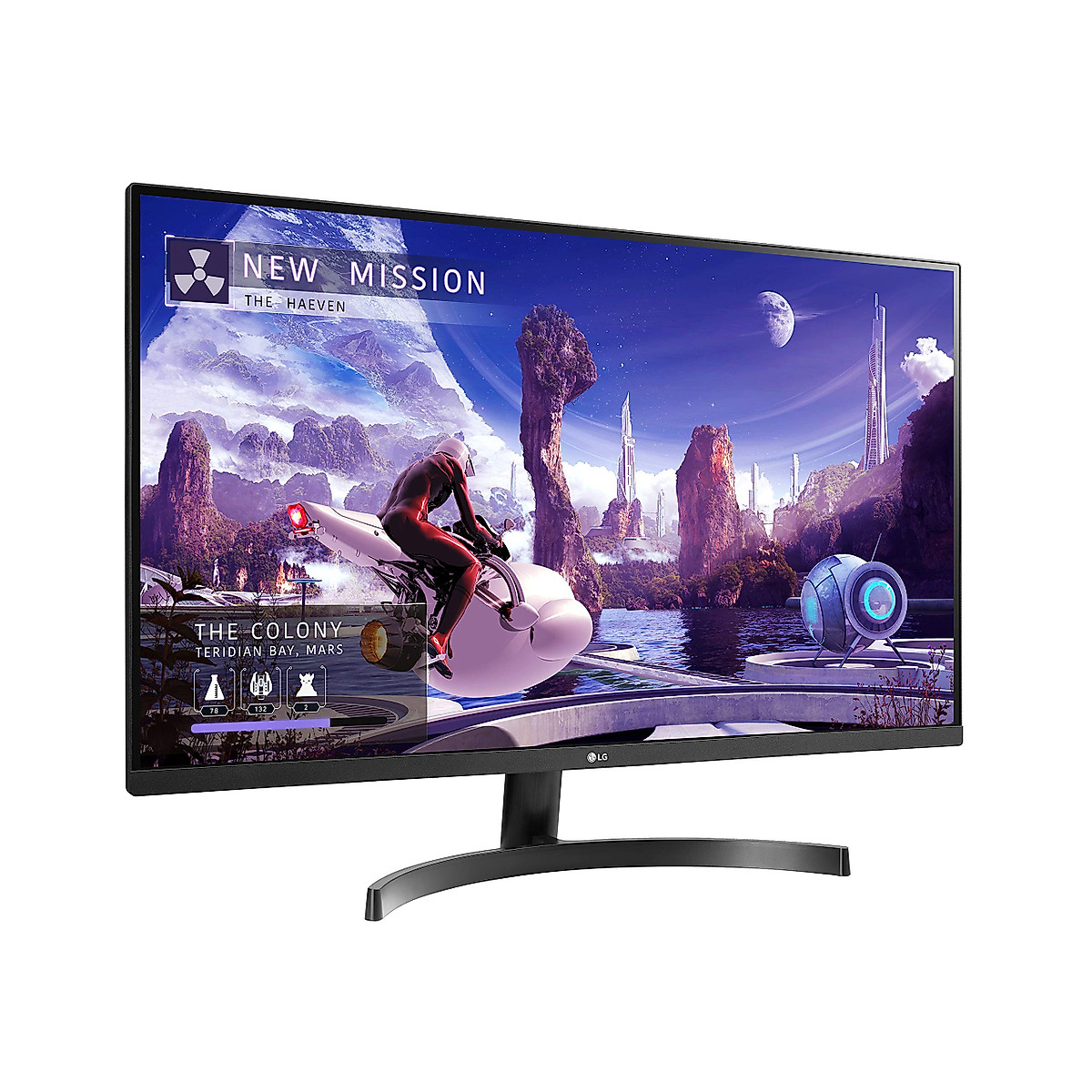 LG 27QN600-B 27” QHD (2560 x 1440) IPS Display with FreeSync, sRGB 99% Color Gamut, HDR10 with a 3-Side Virtually Borderless Design, Black (Renewed)