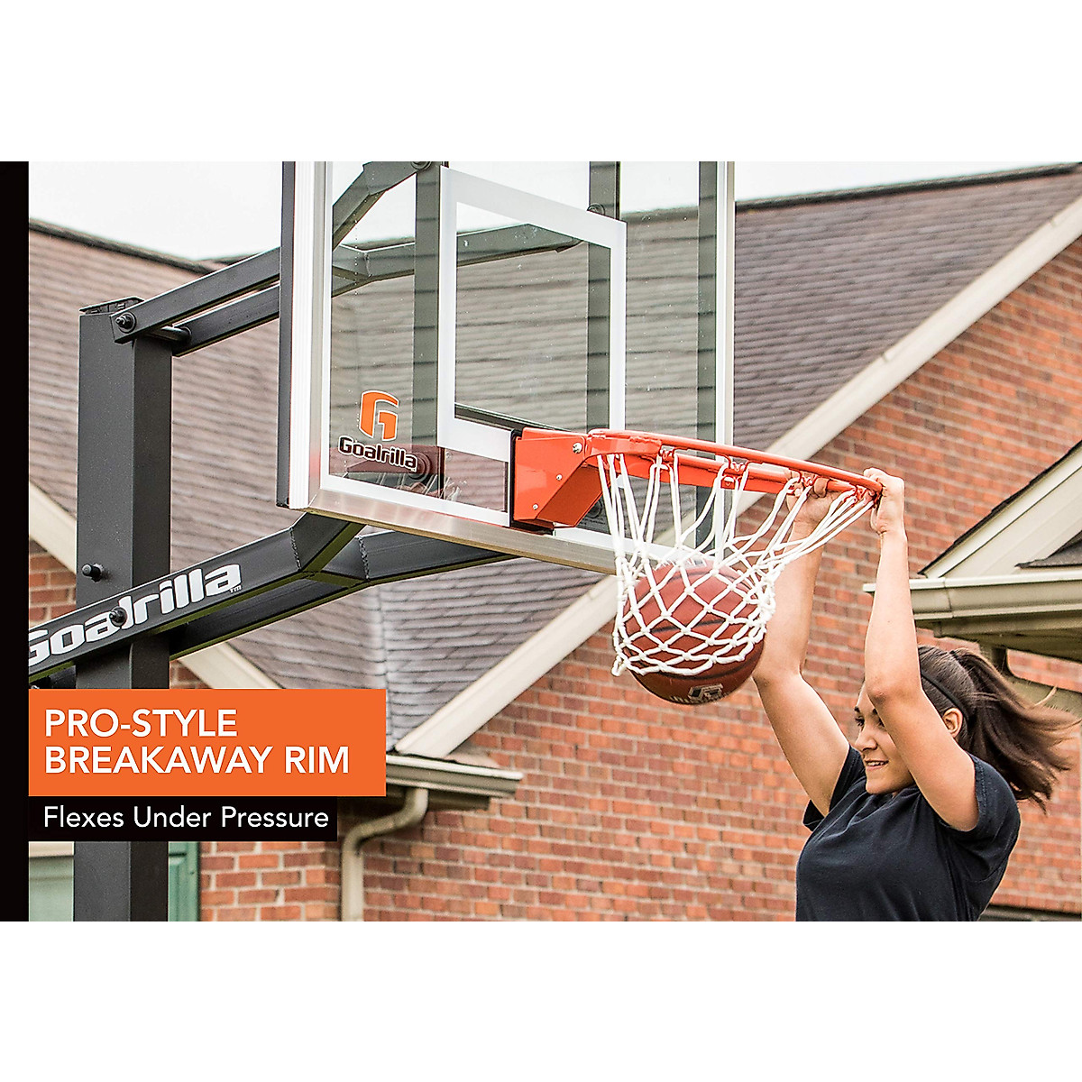 Goalrilla GS54 In Ground Basketball Hoop with Adjustable Height Backboard and Pro-Style, Breakaway Rim
