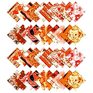 Soimoi 40Pcs Tie Dye Print Cotton Precut Fabrics for Quilting Craft Strips 2.5x42inches Jelly Roll - Orange