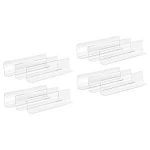 Zerodeko 2sets Supermarket Sorting Baffle Shelf Dividers for Closet Organization Clear Shelf Dividers for Closets Clear Shelf Retail Holder Clear Dividers for Shelves Clear Shelves 6pcs*2