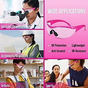 Safety Girl Navigator Safety Glasses | Safety Glasses for Women | Safety Glasses with Navigator | Anti-Scratch Glass | Pink Clear
