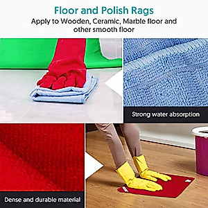 MEXERRIS Microfiber Cleaning Cloth Rags for Glass Floor Polish Dust Multifunctional All Purpose Labeled , Reusable Dish Rags Cleaning Lint Free Streak Free Wipes for House, Kitchen, Windows - 10 Pack