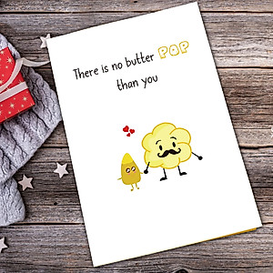 Comting Thanks Dad Card, Pun Popcorn Father's Day Card, Heartfelt Birthday Card for Dad Daddy