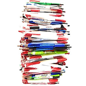 Wholesale Lot of 100 Misprint Ink Pens Ball Point Plastic Retractable Pens Mixed