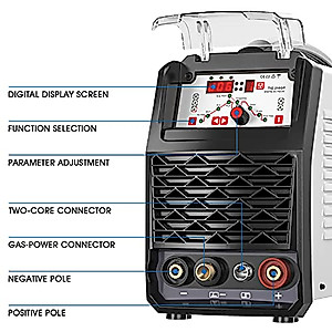 ANDELI TIG Welder PULSE/HF TIG/STICK/ARC,170 Amp 110/220V Dual Voltage Multi-function IGBT TIG Welding Machine with Torch