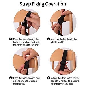 Allsor Baby Chair Safety Harness, Durable Baby Stroller Safety Belt, Adjustable 5 Point Harness for Baby Stroller Pushchair Children High Chair Buggy Safe Protection