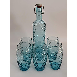 Bormioli Rocco Oriente Bottle, Set of 6, Cool Blue