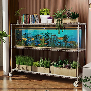 Metal Shelf Wire Shelving Unit, NSF 3 Tier 3000lbs Heavy Duty Adjustable Storage Rack with 5in Wheels and Shelf Liners and Extensible Designs Utility Storage Rack, 24"D x 72"L x 62"H - Chrome