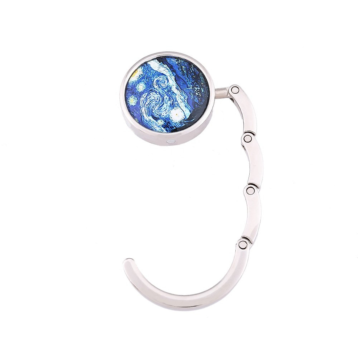 JISEN Portable Handbag Hanger Table Bar Purse Instant Swivel Top Foldable Hook Starry Night