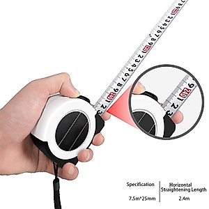 GAILY YOUTH Measuring Tape with Matte Finish, 7.5 Meter Stainless Steel Tape Measure with Nylon Coating,Self Locking Tape Measure Retractable Measuring Tape with Rubber Protective Casing