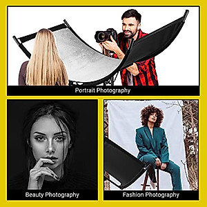Glow ArcLight II Curved Light Reflector Kit, a Portable Photography Reflector for Studio, Photo, Video, Portrait with White Light Reflector, Gold Light Reflector, Silver White Reflector and Carry Bag