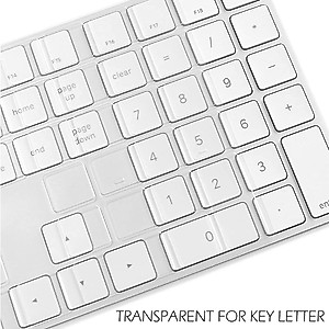 ProElife Keyboard Cover Skin for 2023-2021 Magic Keyboard with Touch ID and Numeric Keypad Model-A2520 U.S Enter Protector 0.12-mm TPU Protector (3 Keys ON The Left of The Space BAR) (Clear)