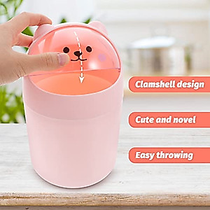 Cabilock Slim Desk Slim Desk Desktop Mini Trash Can with Lid Wastebasket Small Tabletop Paper Garbage Rubbish Bin with Lids Countertop Trash Container for Home Office Car Trash Cans Car Trash Cans