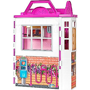 Barbie Doll & Playset, Cook 'n Grill Restaurant with Pizza Oven & 30+ Pieces Including Furniture & Kitchen Accessories