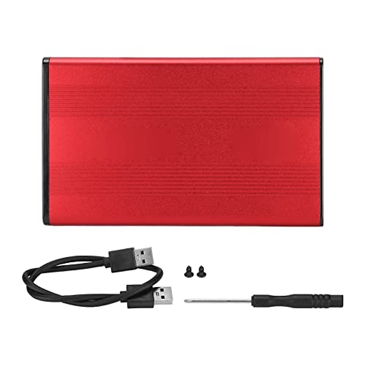 HDD Enclosure, 2.5 inch 5Gbps USB 3.0 External SATA SSD Hard Drive Enclosure for SATA 5 Gbps Portable External HDD for Windows,OS X, Vista(Red)